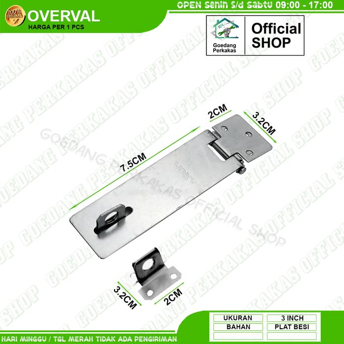 Jual Overval Gembok Pintu Grendel Plat Besi Varian 3" 4" Voxy Overpal ...