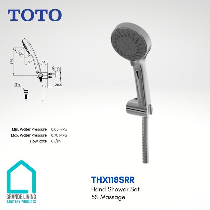 Jual TOTO Hand Shower Set 5S Massage THX118SRR THX 118 SRR - Jakarta Utara - Grande Living ...