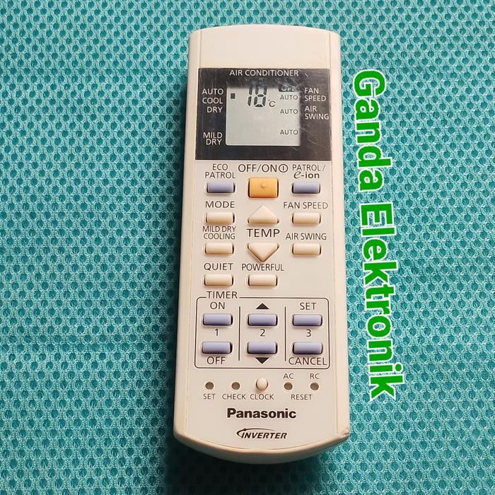 Jual Remot AC Panasonic Inverter EcoPatrol Patrol e-ion A75C3564 Original - Jakarta Timur ...