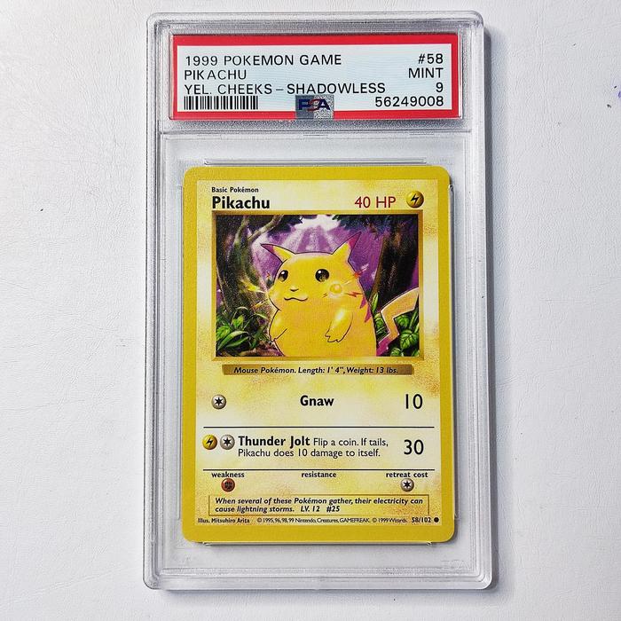 Jual Pikachu Yellow Cheeks Shadowless 58/102 PSA 9 - Graded Pokemon ...