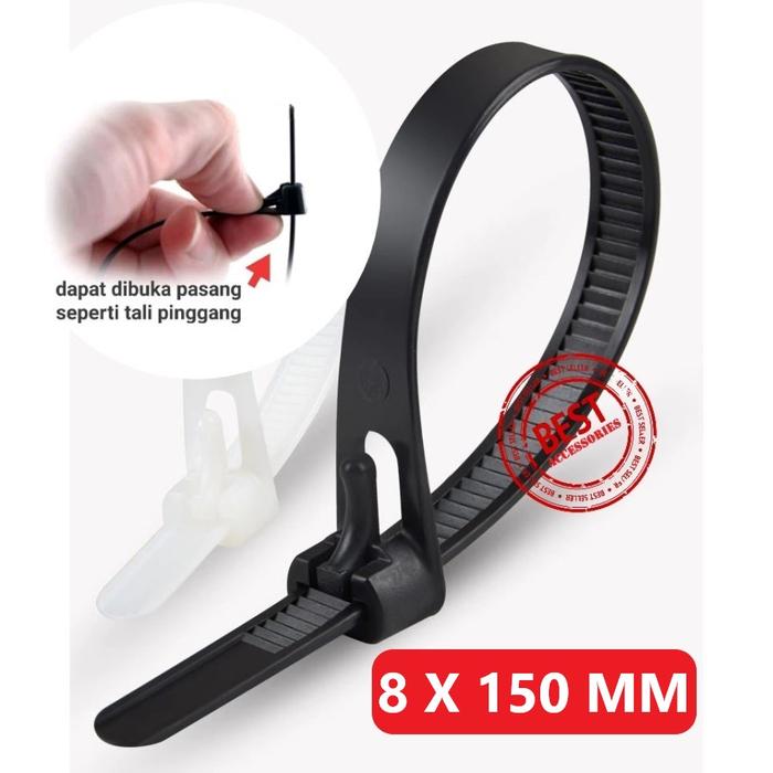 Jual Klip Kabel Ties Insulock Bisa Pakai Ulang Reuseable 8MM - 8x150mm ...