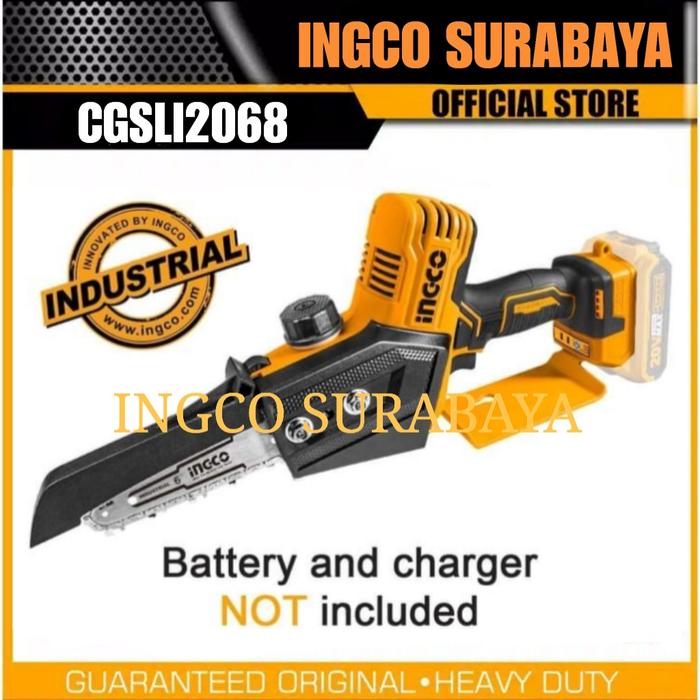 Jual INGCO CGSLI2068 P20S MINI CHAIN SAW CORDLESS 6" GERGAJI DAHAN ...