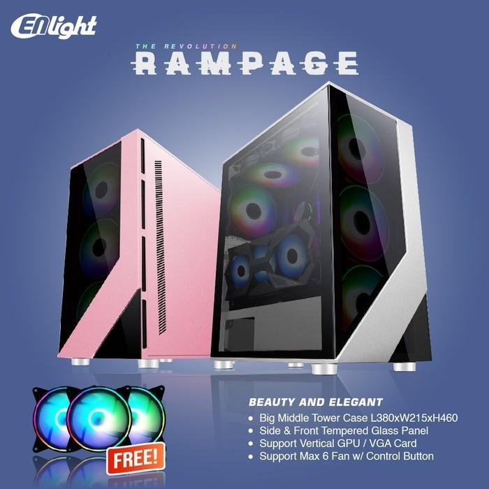 Jual Enlight RAMPAGE Big Mid Tower ATX Tempered Casing Gaming PC/Komputer - Kota Makassar ...