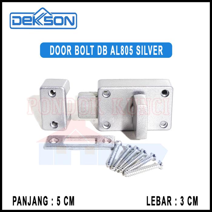 Jual Kunci Grendel Putar Slot Dekson Door Bolt AL805 Silver - Kota ...