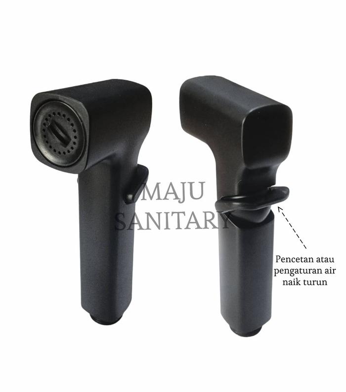 Jual kepala jet shower hitam model pencetan naik turun head jet shower ...