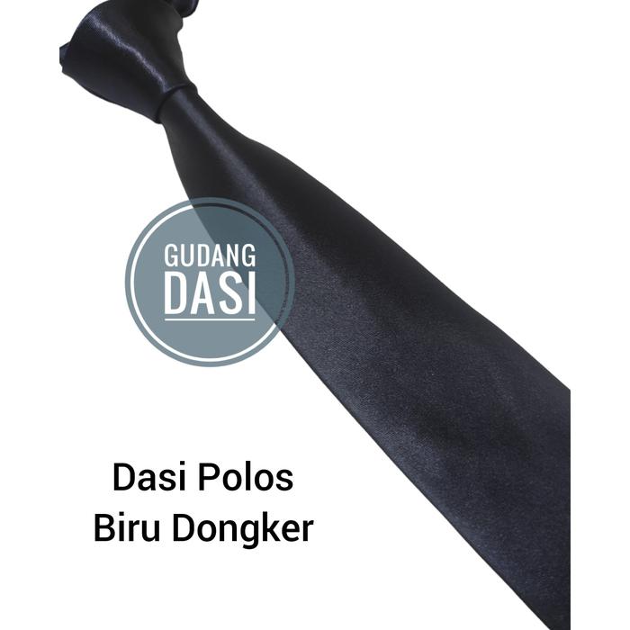 Jual Dasi Panjang Pria Dasi Polos Biru Dongker Uk 3 inc Lebar 7.5cm ...