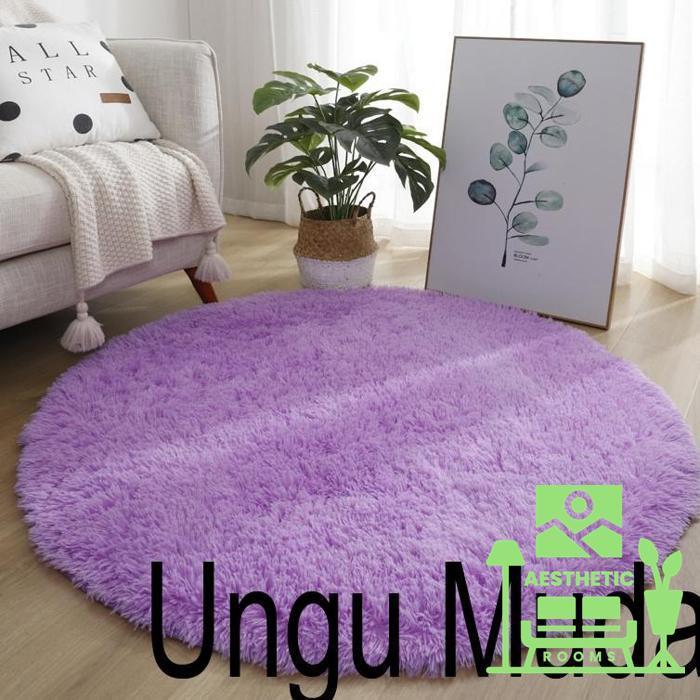 Jual Karpet Bulat Polos Karpet Lantai Dekorasi Ruangan Diameter 1 Meter ...
