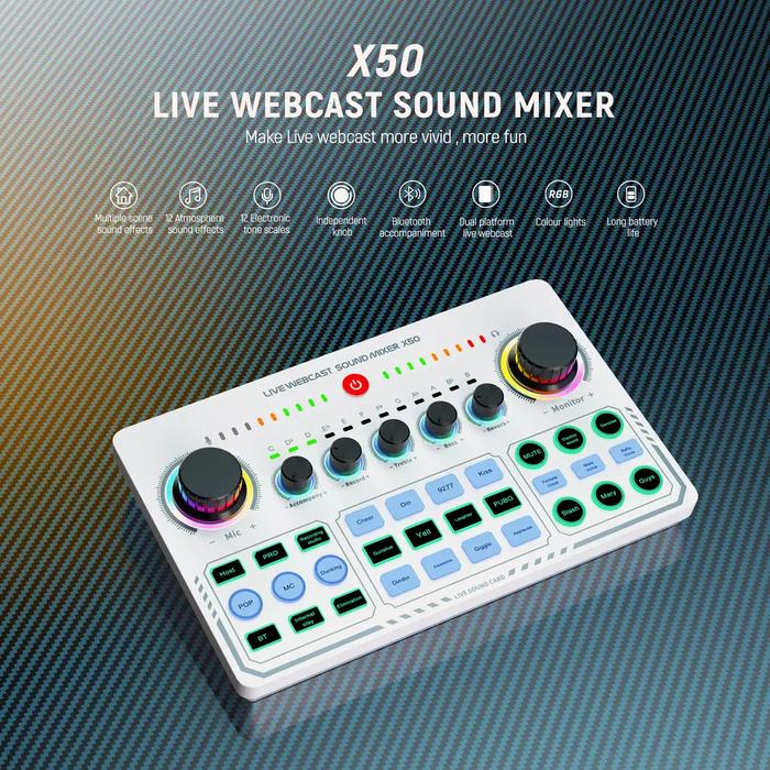 Jual Soundcard X50 Sound Card X50 Live Audio Mixer Broadcast Recording ...