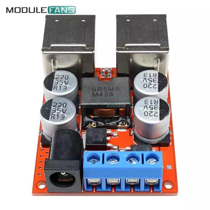 Jual Module Charger 4 USB 5V 8A Step-down dari Aki 9V 12V 24V ke 5V DC ...