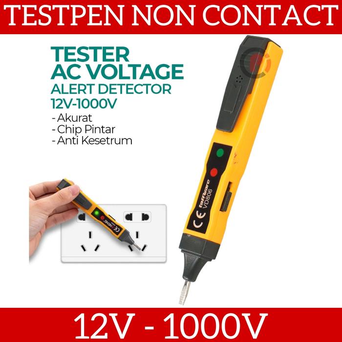 Jual Testpen Test Tes Pen Non Contact AC Voltage Alert Detector 12V ...