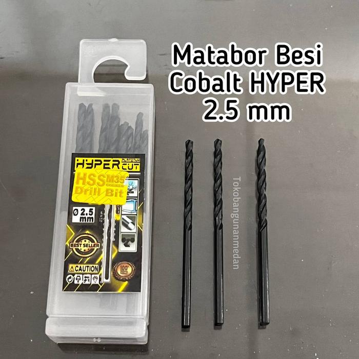 Jual MATABOR BESI BAJA COBALT HYPER HITAM 2.5 MM HIGH QUALITY Mata bor ...