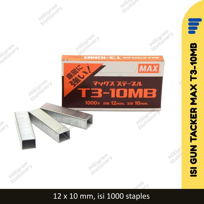 Jual Isi Staples T3-10MB Max/ Refill Stapler Tembak/ Gun Tacker TGA ...