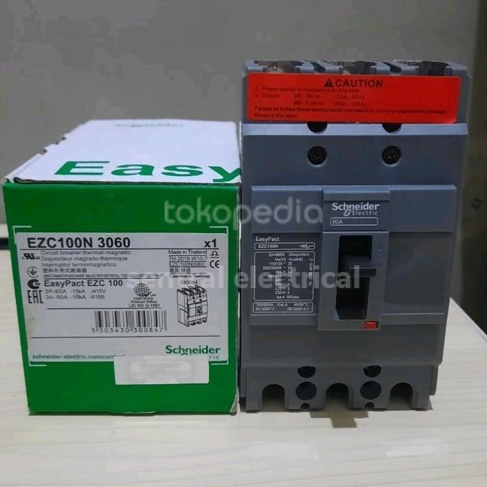 Jual MCCB 3P EZC 100N 60A, 75A, 80A, 100A, 18KA EASYPACT EZC 100N ...