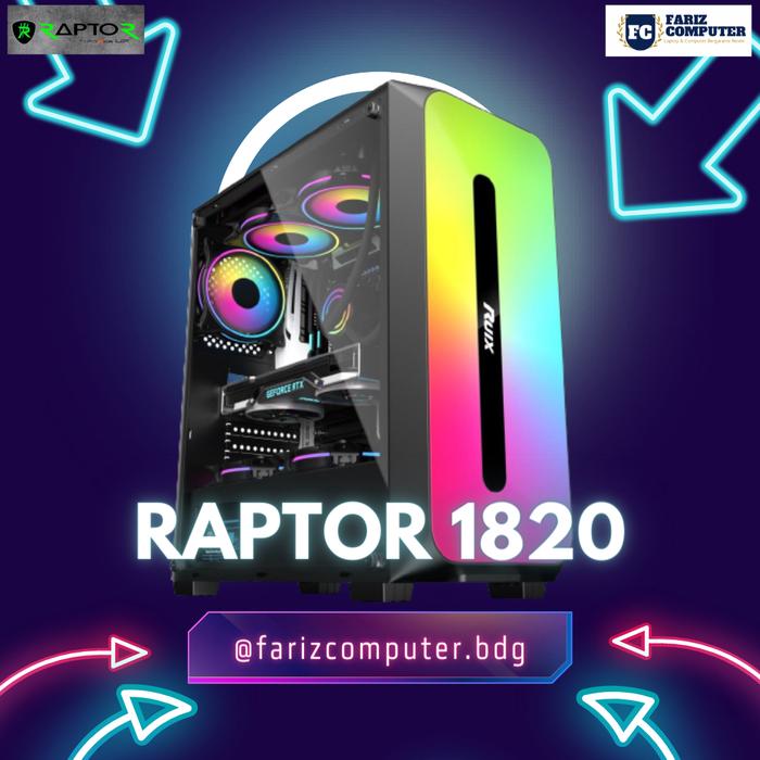 Jual CASING PC GAMING POWER UP RAPTOR 1820 BLACK TEMPERRED GLASS - Kota Bandung - FARIZ COMPUTER ...