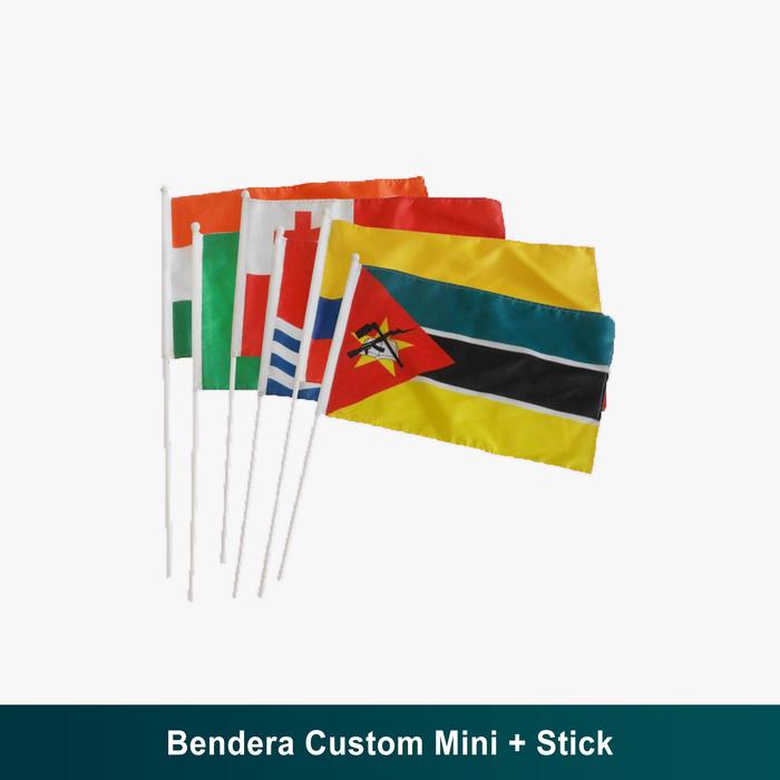Jual Hand Flag Custom / Cetak Bendera Tangan + Stick - Kain Satin, Tali ...