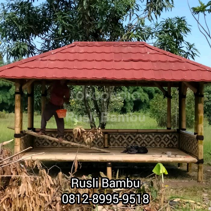 Jual SAUNG GAZEBO BAMBU ATAP GENTENG METAL UKURAN 2×4M - Kab. Bogor ...