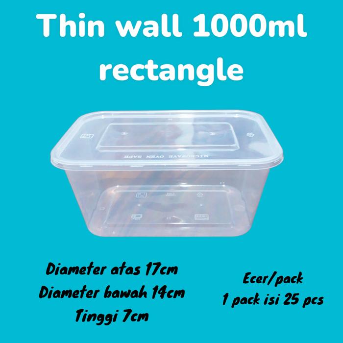 Jual Thin wall 1000ml rectangle // kotak makan persegi panjang - Kota Tangerang - Raung Plastik ...