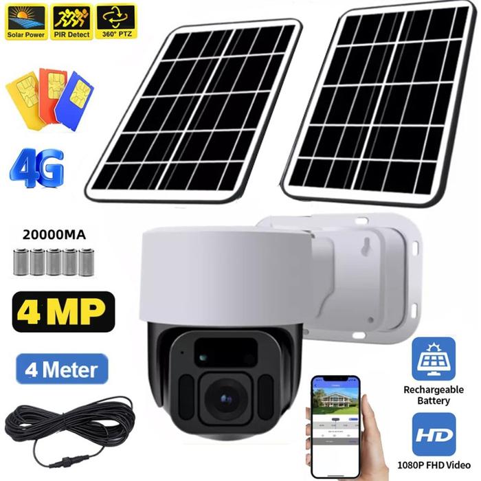 Jual CCTV 4G GSM Solar Cell Kamera CCTV Solar Panel Surya Outdoor - 4MP ...