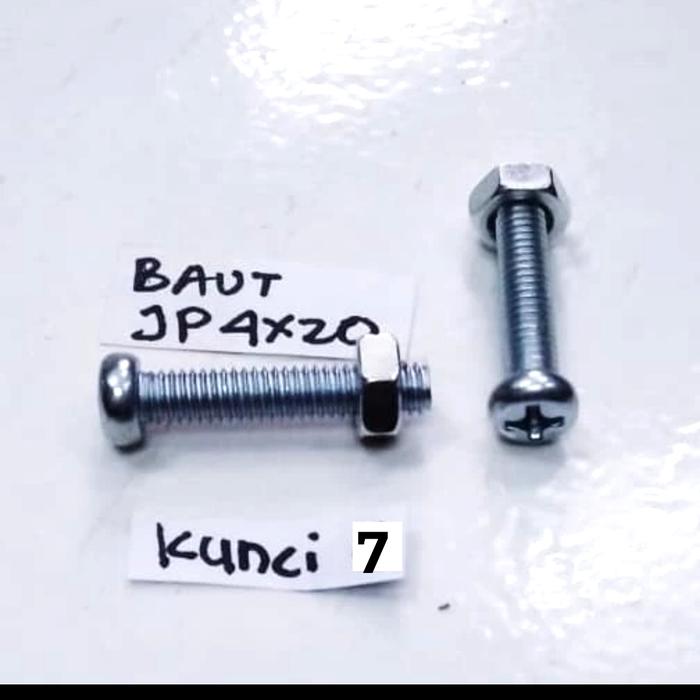 Jual Baut Putih M4x20 + Mur Baut Jp4x20 100pcs - Jakarta Selatan - toko ...