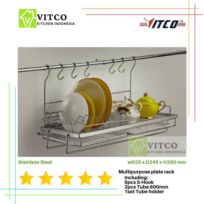 Jual Multipurpose Plate Rack VITCO / Rak Piring Gelas Teko Serbaguna ...