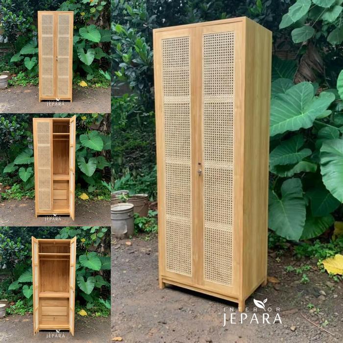 Jual Lemari Pakaian Kayu Jati - Lemari Jas Mix Kayu Jati & Rotan ...