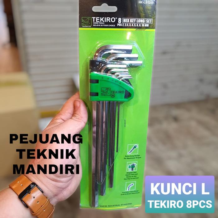 Jual KUNCI L SET PANJANG TEKIRO 8PCS / HEX KEY LONG SET 8 PCS TEKIRO ...