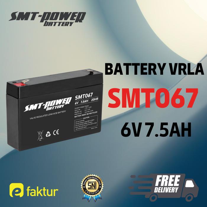 Jual SAMOTO Battery 6V 7,5AH Baterai Aki Kering UPS VRLA SMT POWER ...