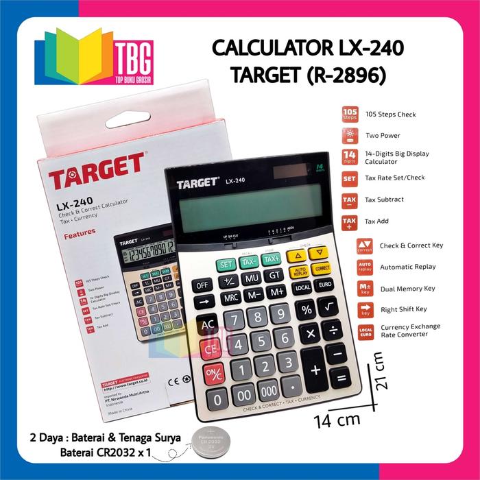 Jual CALCULATOR 14 DIGIT LX-240 TARGET MESIN HITUNG ELEKTRONIK - Kab ...