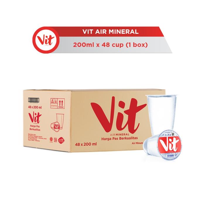 Jual VIT Air Mineral Cup 200ml x 48 cup (1 box) / VIT Gelas Per Dus - Jakarta Utara - Sakura ...