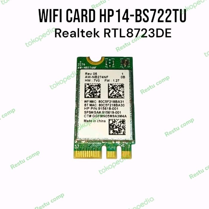 Jual Wifi Card HP 14-bs722TU | Realtek RTL8723DE For Win 7,8,10 ...