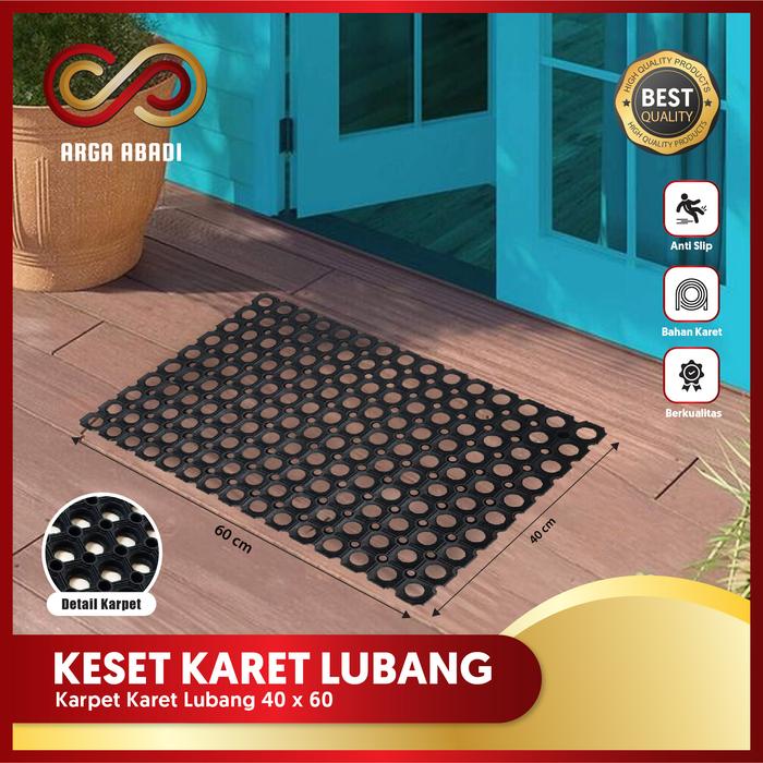Jual Karpet Karet Lubang Kompos Hitam untuk Lantai Licin/Kamar Mandi ...