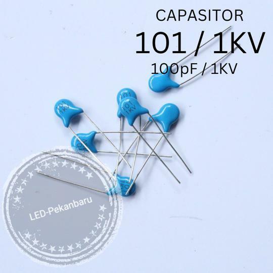 Jual KAPASITOR KERAMIK 101 100PF CAPASITOR CERAMIK 3KV 2KV 1KV BIRU ...