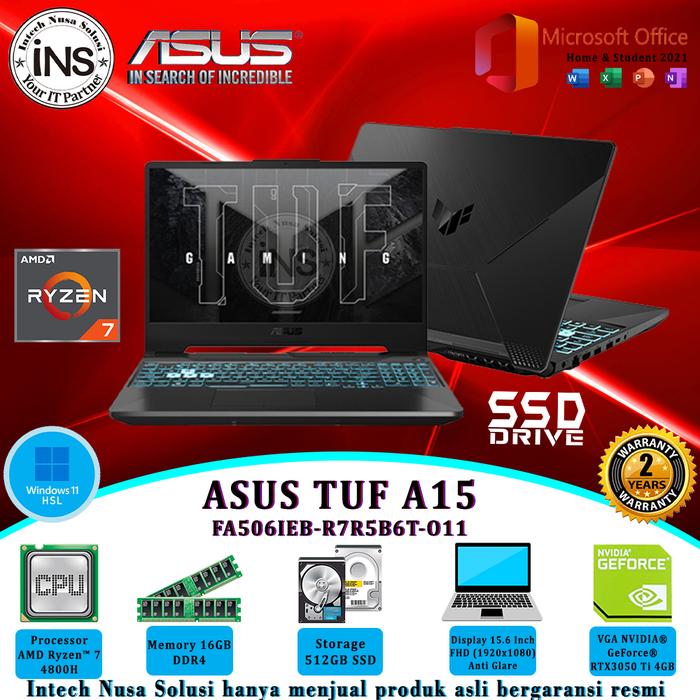 Jual ASUS TUF A15 FA506IEB Ryzen 7 4800H 16GB 512GB SSD RTX3050 W11H ...