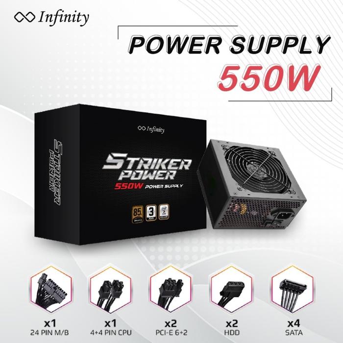 Jual PSU Infinity 550Watt - Bronze 80+ Power Supply 550w Infinity Striker - Jakarta Pusat ...