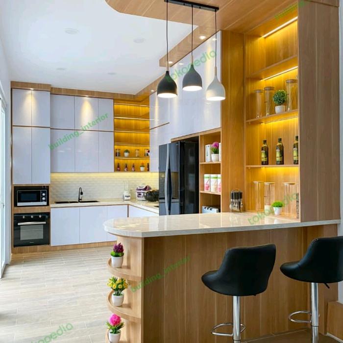 Jual kitchen set minimalis HPL meja bar - Kota Depok - building ...