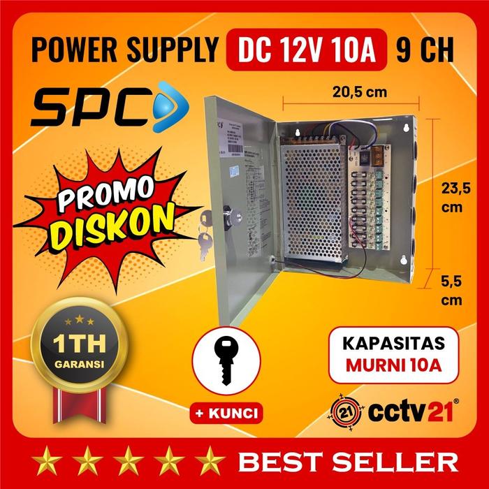 Jual SPC PSU Power Supply Box Panel DC 12V 10A 9CH Port Untuk CCTV LED ...