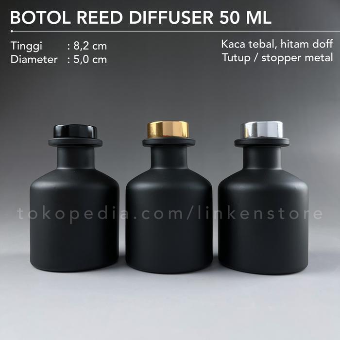 Jual Botol Reed Diffuser 50ml - Kaca Tebal Hitam Black Doff Matte - Vas ...