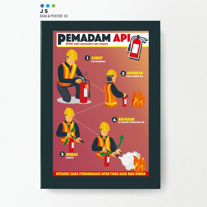 Jual POSTER SAFETY K3 - CARA APAR + Frame A2 - Kab. Malang - JS Sign ...