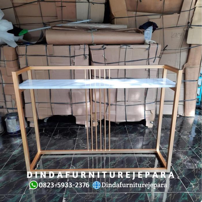 Jual MEJA KONSOL MODERN BESI MARMER-CONSOLE TABLE MARMER CARARA-MEJA ...