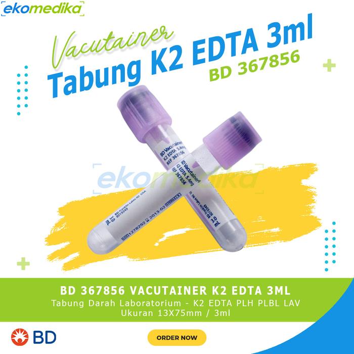 Jual BD 367856 Tube K2E EDTA PLH 13x75 isi 100 / Vacutainer Tabung EDTA ...