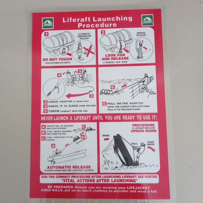 Jual 331502 PROCEDURE LIFERAFT LAUNCHING (POSTER) 480x330MM - Kota ...