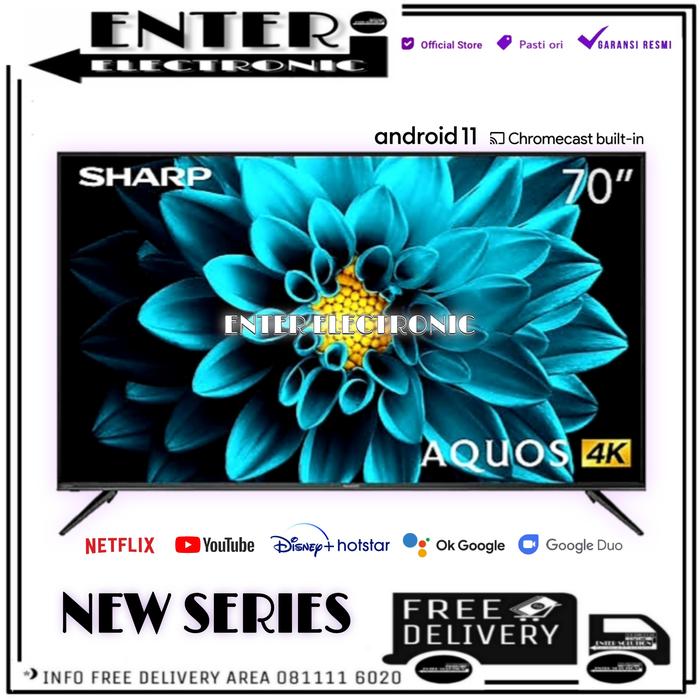 Promo SHARP 4TC70DK1X - SMART ANDROID TV 70 INCH 4K HDR 4T C70DK1 4T ...
