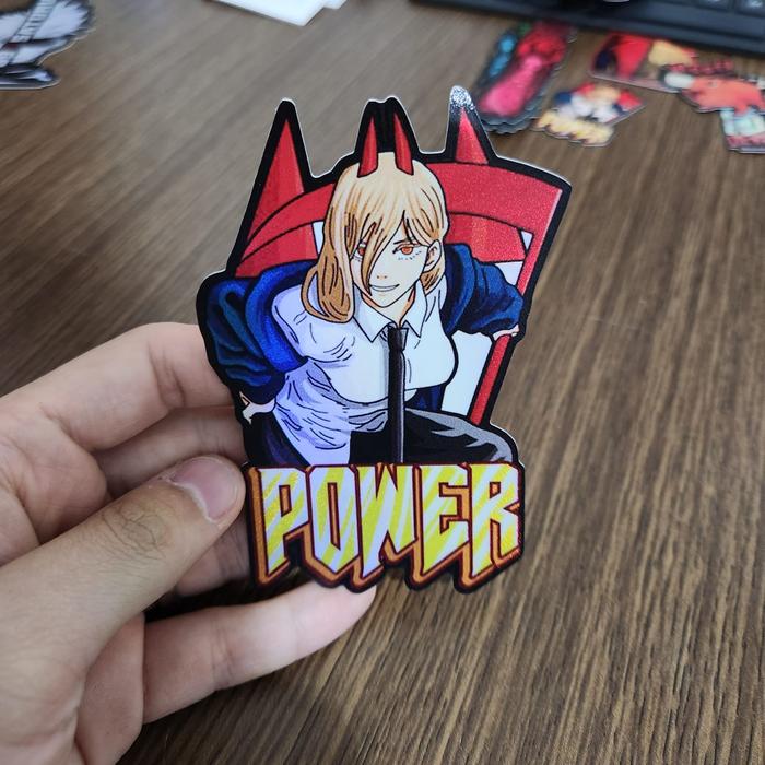 Jual Sticker Hologram Anime Besar - PSH1305 - Chainsaw Man - Power ...
