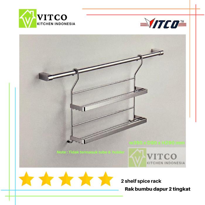Jual 2 Shelf Spice Rack VITCO / Rak Gantung Bumbu dapur 2 tingkat ...