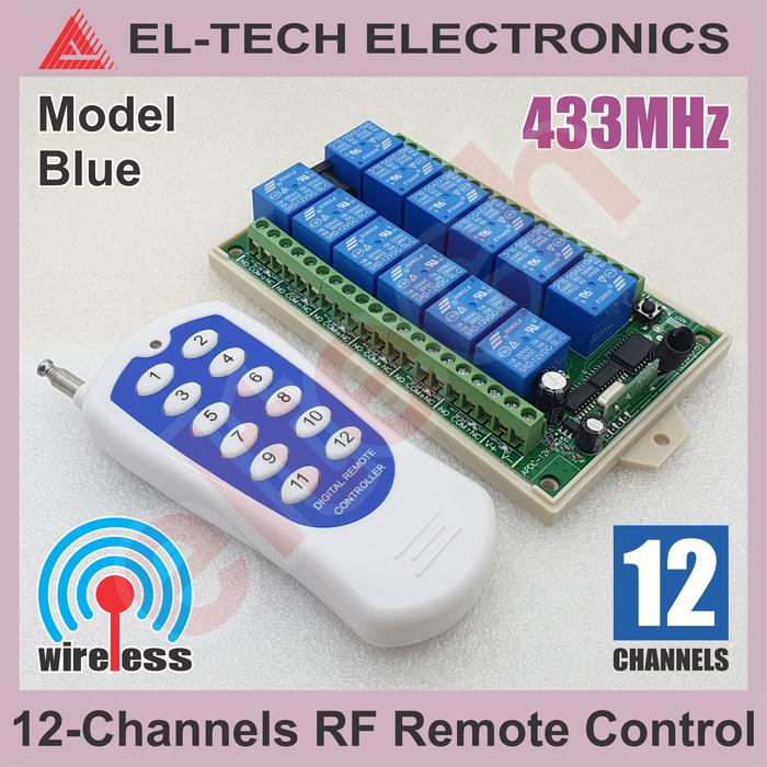 Jual 12Ch RF Remote + Receiver Control Kontrol Jarak Jauh Penerima ...