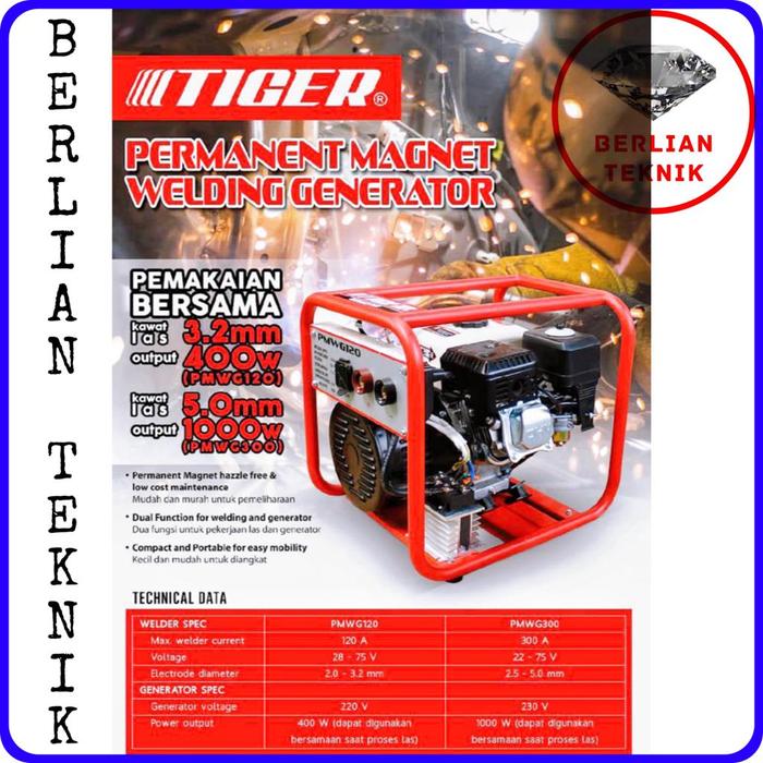 Jual Mesin Las Bensin Welder Generator Gasoline Tiger PMWG 300 - Jakarta Barat - BERLIAN TEKNIK ...