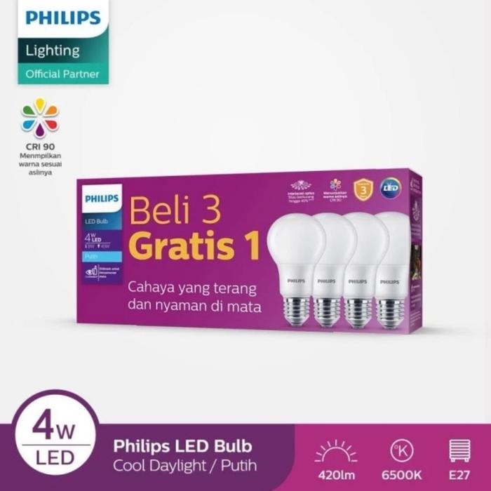 Jual Philips Lampu Led 4Watt 4W 4 W 4 Watt ( 1 paket isi 4 ) - Jakarta ...