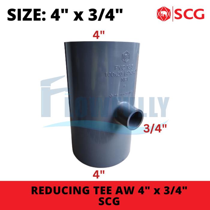 Jual REDUCING TEE AW 4 x 3/4 INCH SCG TEBAL REDUCER VLOK OVERLOOP TEE ...