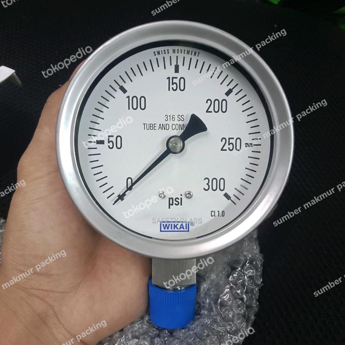 Jual pressure gauge wika 300 Psi uk 4 inch full stainless drat 1/2 ...