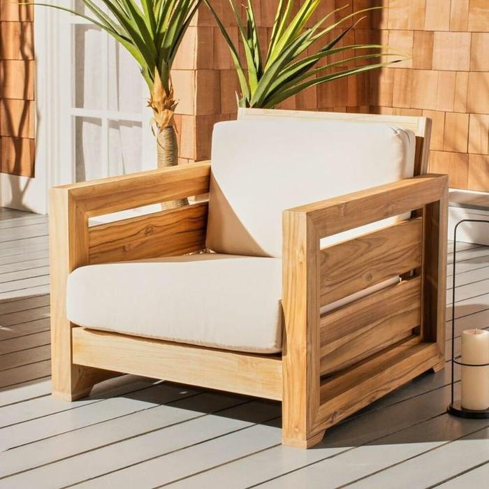 Jual sofa 1 seater/kursi sofa single seater kayu jati minimalis - Kab ...